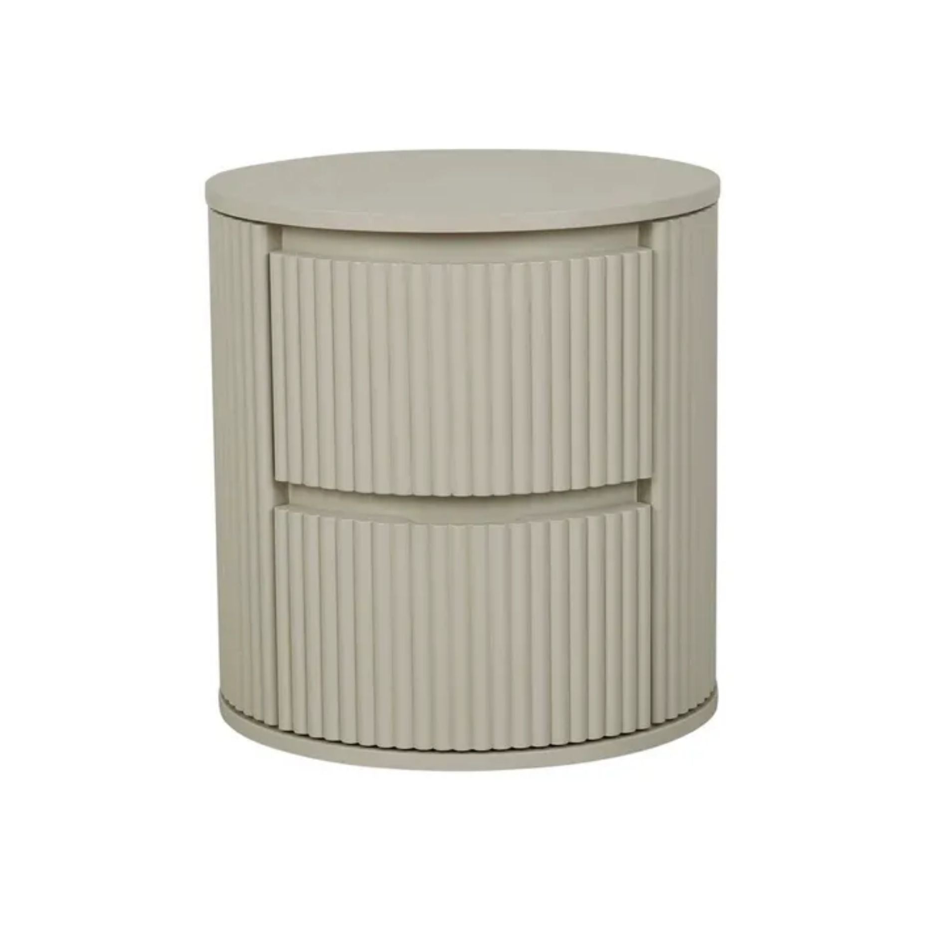 Benjamin Ripple Round Bedside in Putty – Sofa & Soul